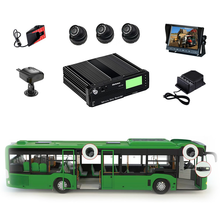 Vehicle CCTV System With 8CH 1080P ADAS DSM BSD And Passenger Counter